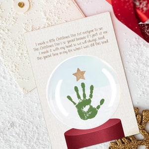Christmas Handprint Printable, Snow Globe Craft for Kids, Personalized ...