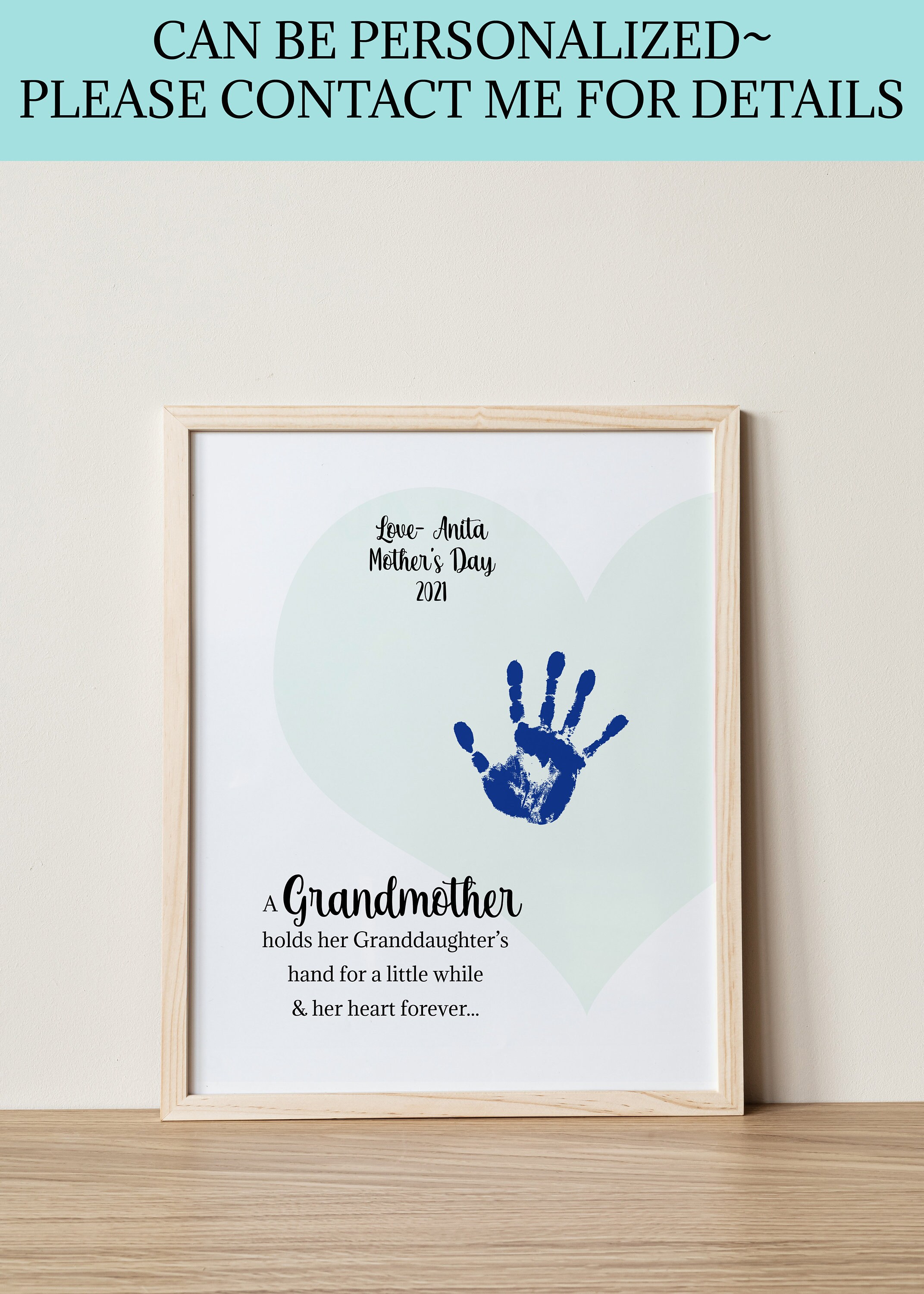 Handprint Card Grandma Birthday Gifts Kids Printables | Etsy