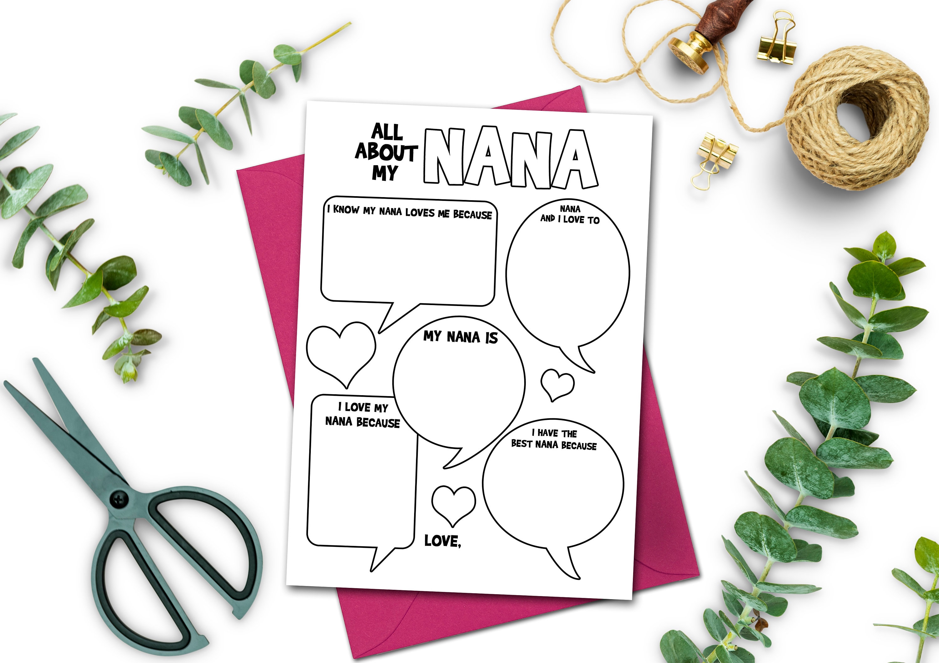 Printable Coloring Cards for Kids Nana Card Best | Etsy Canada