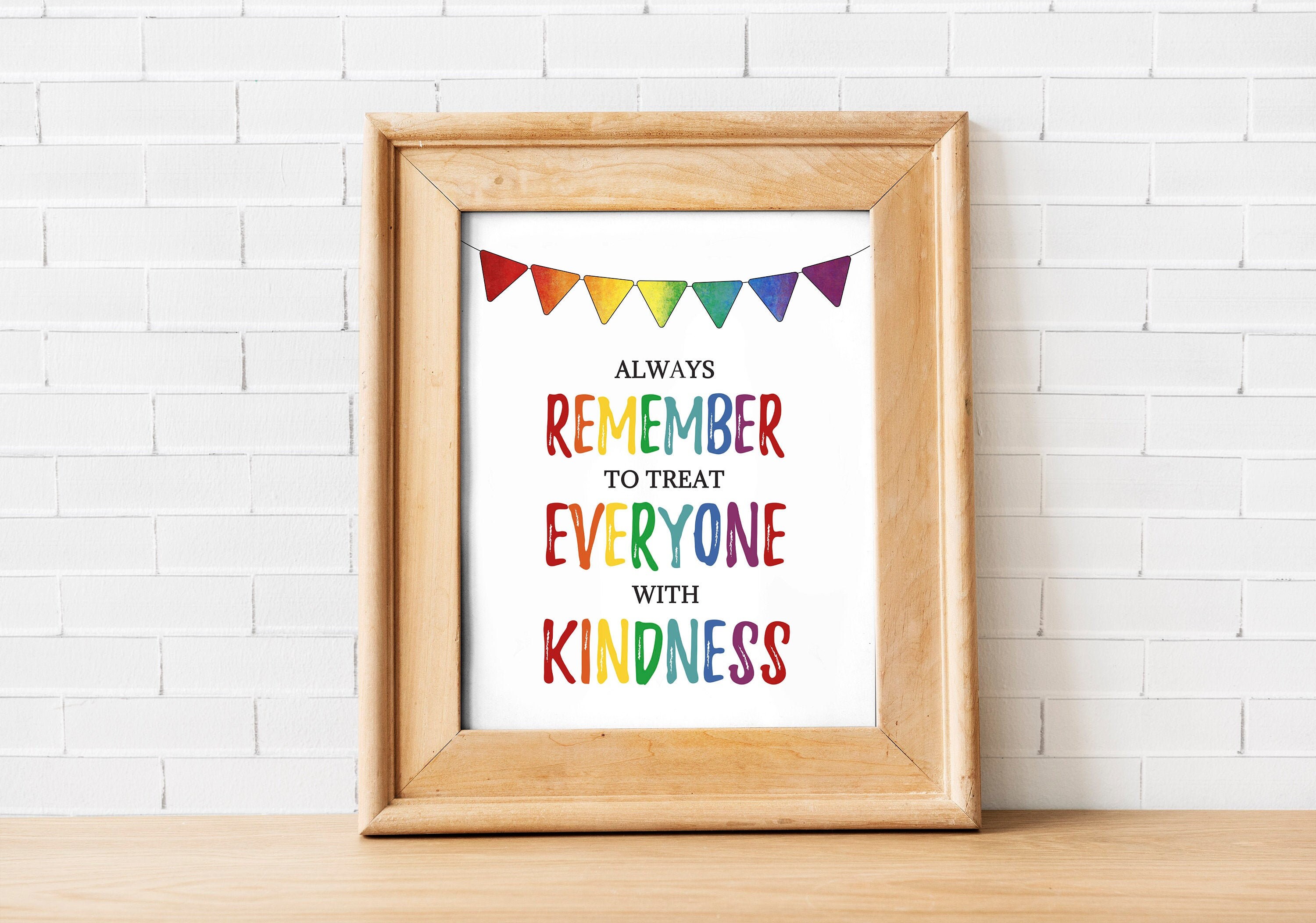 Printable Kindness Poster for Kids, Back to School Classroom Decoration ...