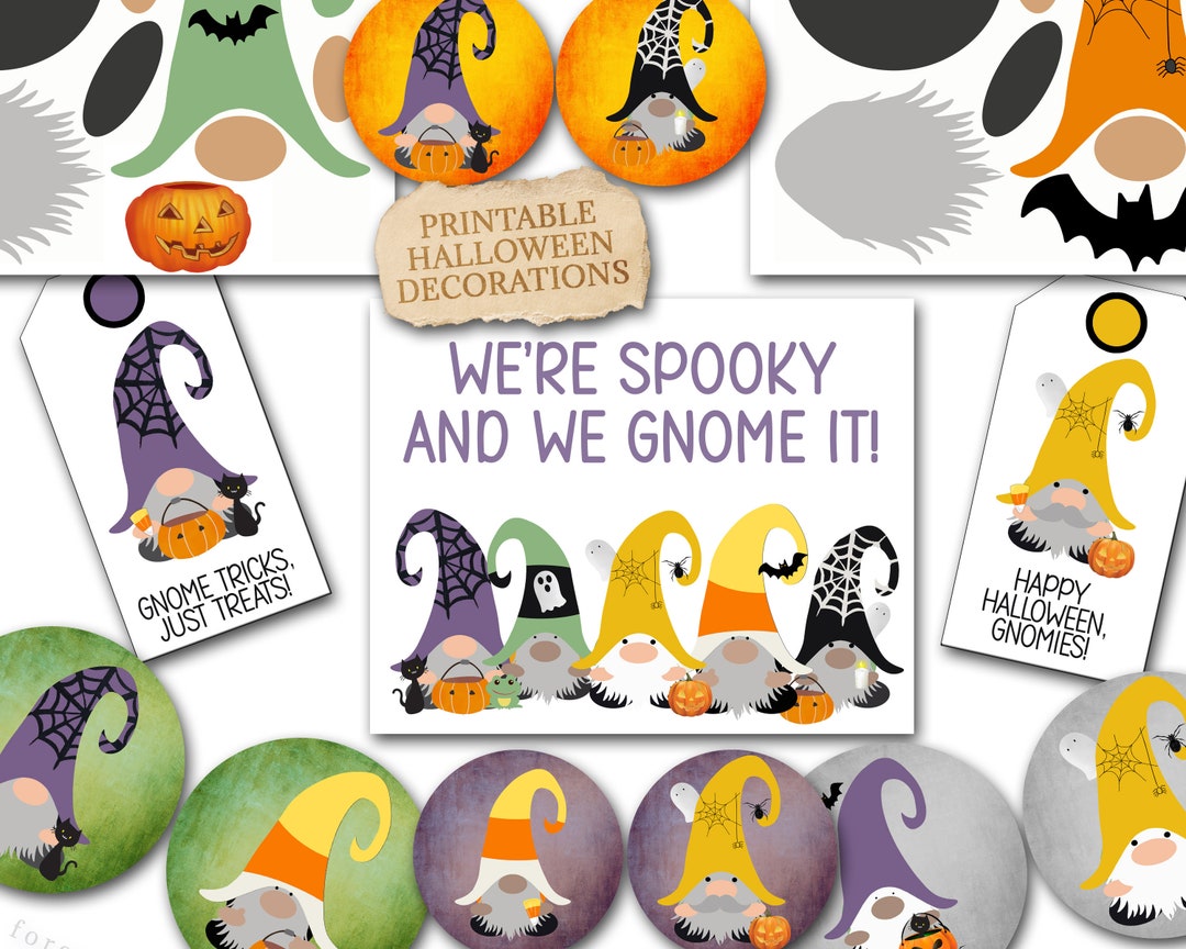 Halloween Gnome Decor Kit: Classroom Printables (instant Download) - Etsy