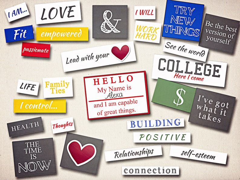 Vision Board Kit for Teens, Dream Board Words, 2022 Vision Board Set ...