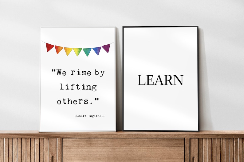 We Rise by Lifting Others Printable School Sign - Etsy