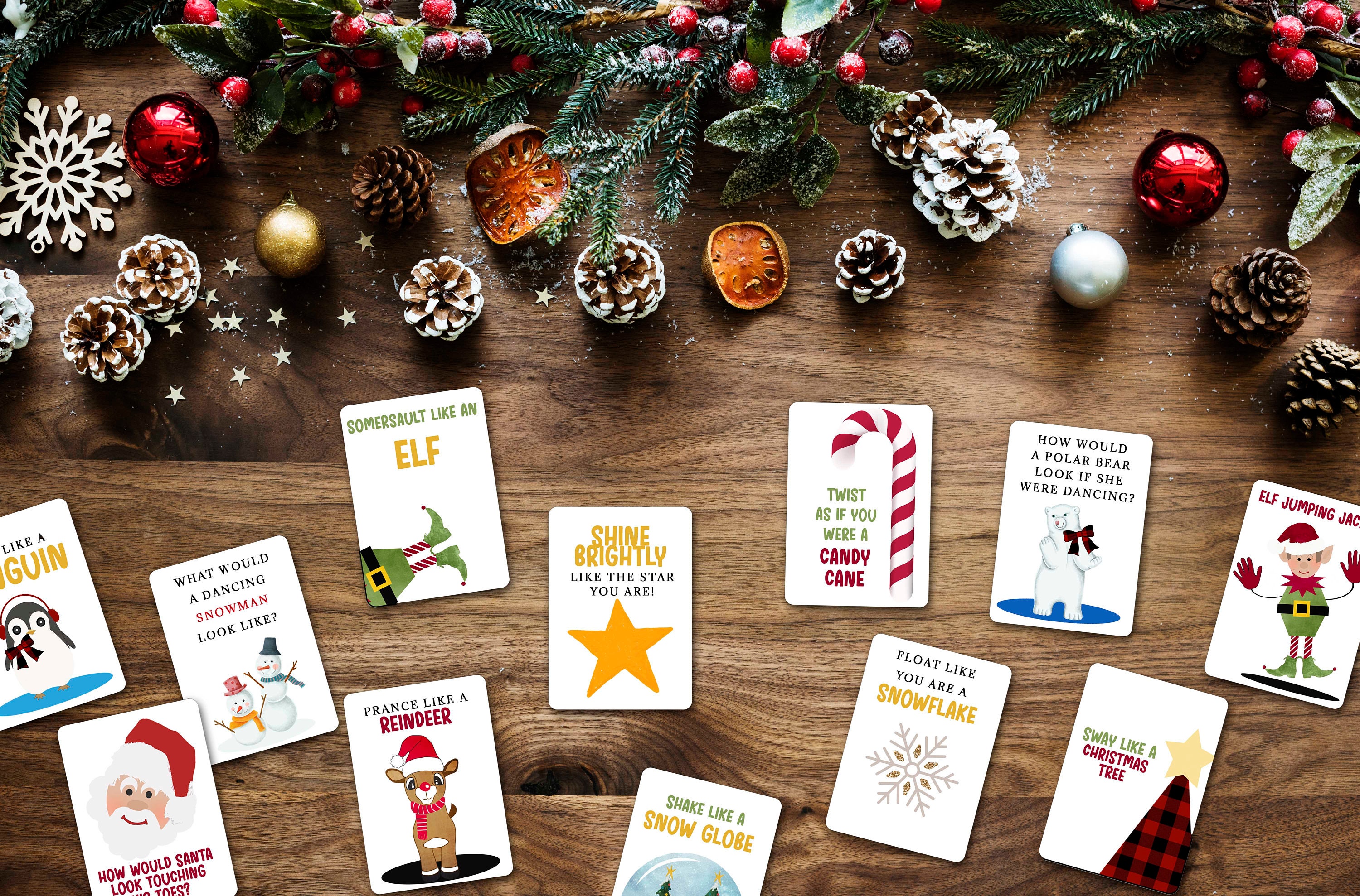 Winter Movement Cards Preschool Activity Christmas Action - Etsy