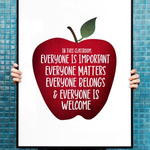 Printable Classroom Poster, Back to School Decor, Diversity Art Poster ...