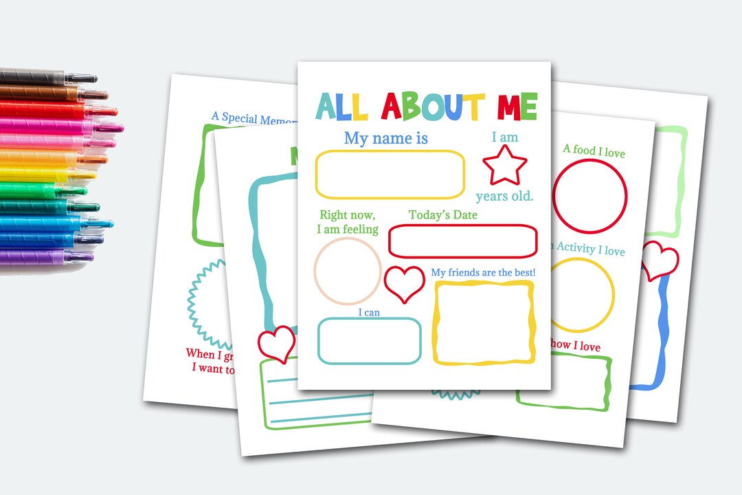 All About Me Book, Kids Time Capsule, Homeschool Printables, Instant ...