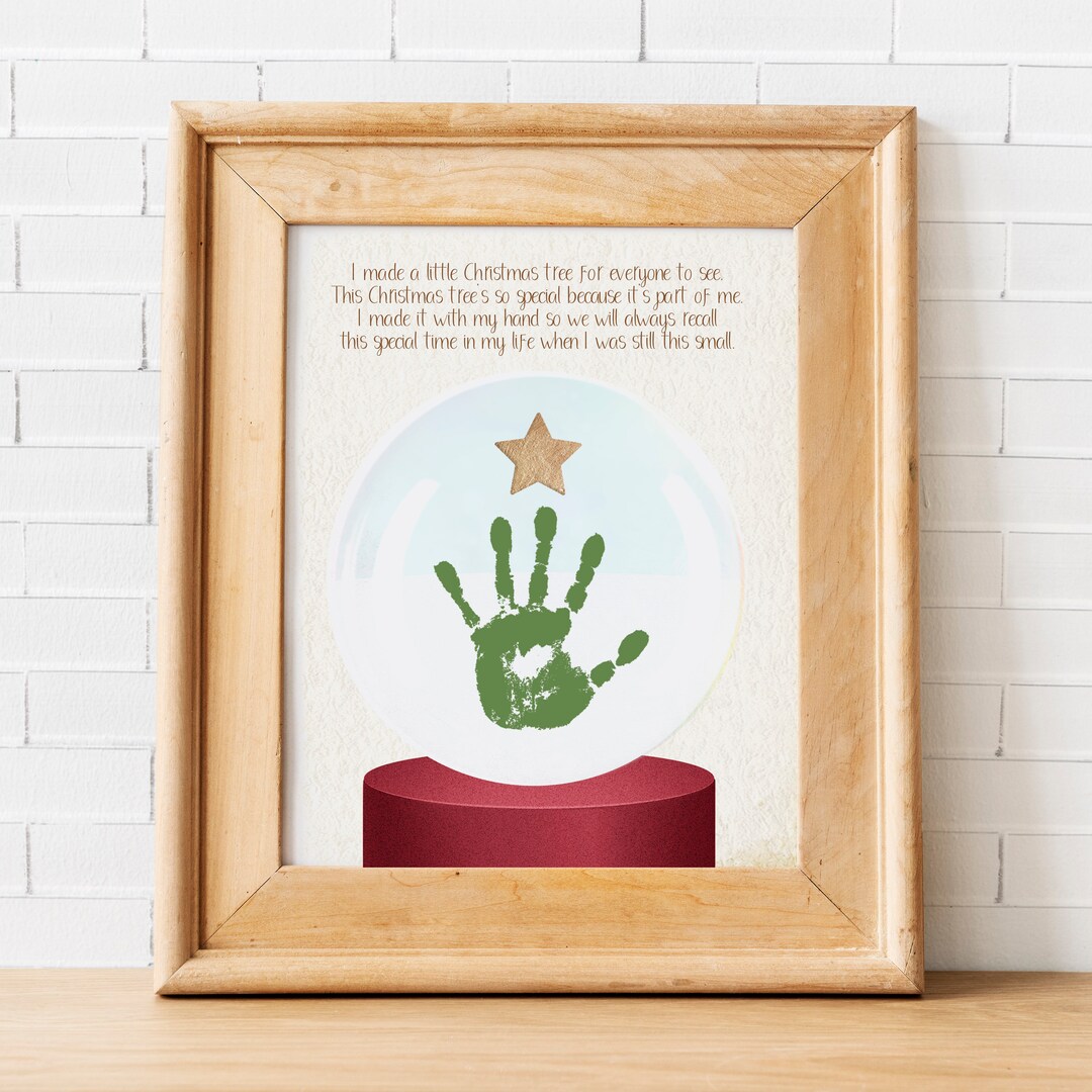 Christmas Handprint Printable, Snow Globe Craft for Kids, Personalized ...