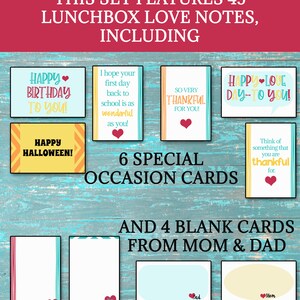 Printable Lunchbox Love Notes for Kids, Positive School Notes From Mom ...