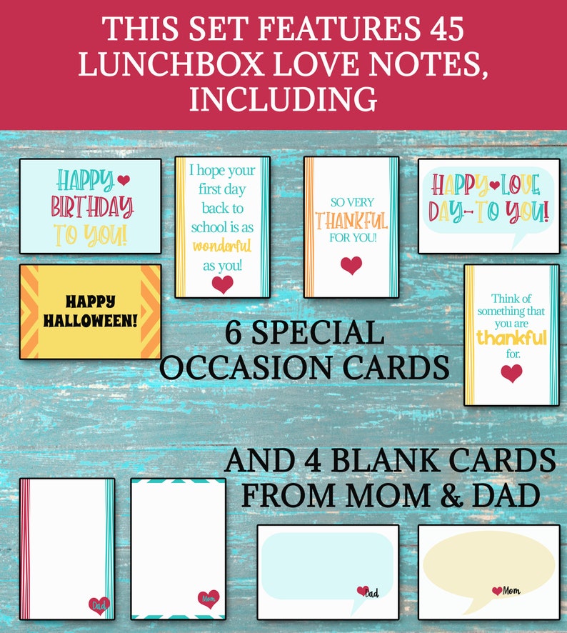 Printable Lunchbox Love Notes for Kids Positive School Notes | Etsy Canada