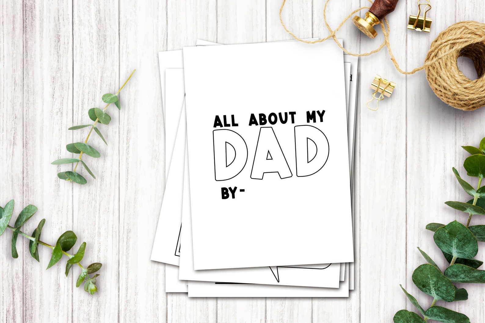 All About Dad Book Printable Father's Day Craft Kit for | Etsy