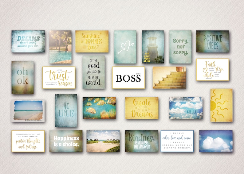 Vision Board Printables VSCO Wall Collage Kit Positive | Etsy