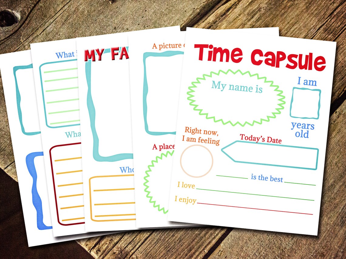 Printable Time Capsule for Kids Homeschool Learning | Etsy