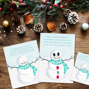 Christmas Thumbprint Art With Poem, Printable Snowman Craft for Kids ...