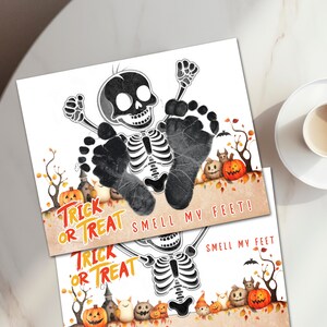 Skeleton Footprint Art: Kids Halloween Craft (digital Download) - Etsy