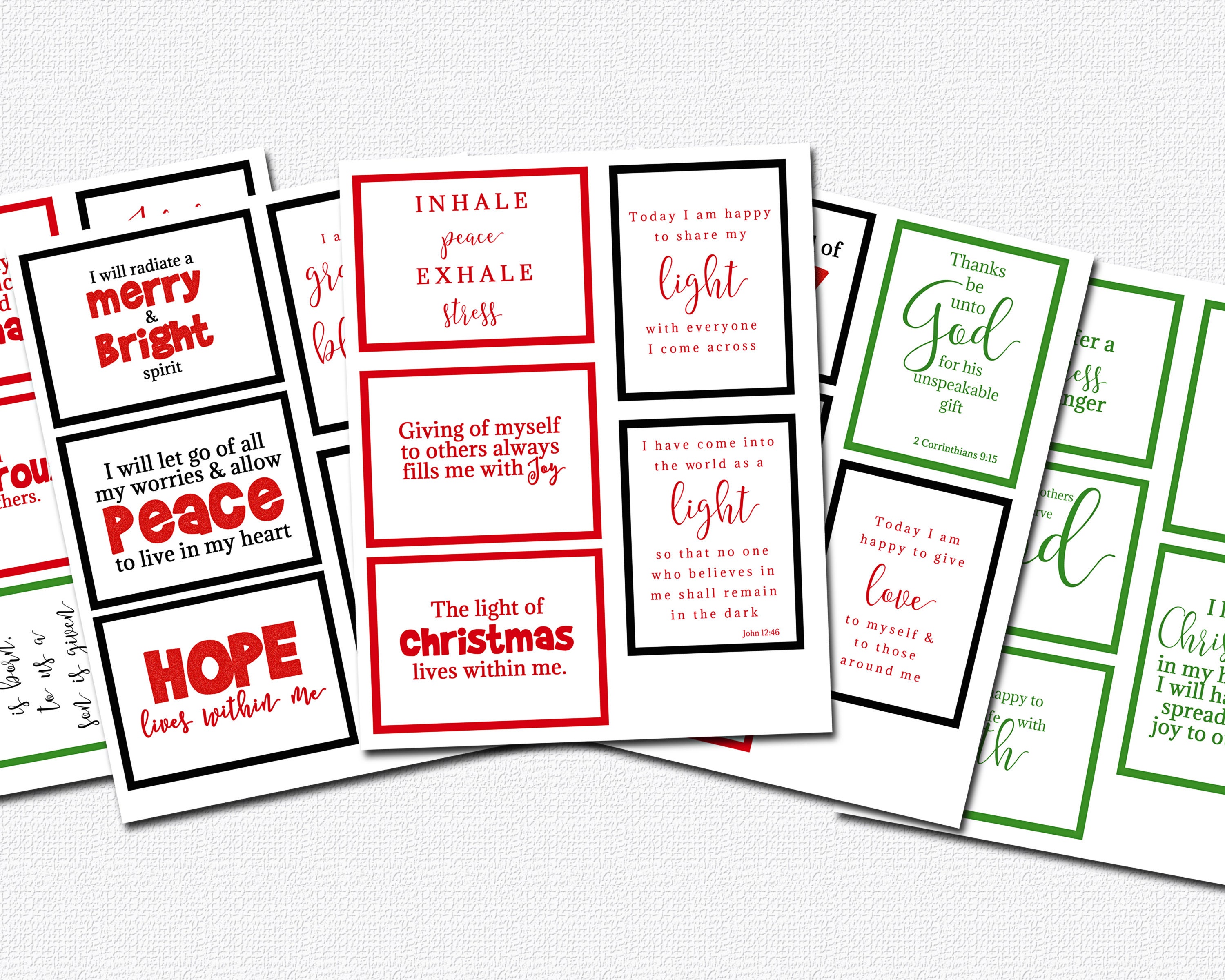 Christmas Affirmation Cards, Printable Scripture Cards, Bible Verse ...