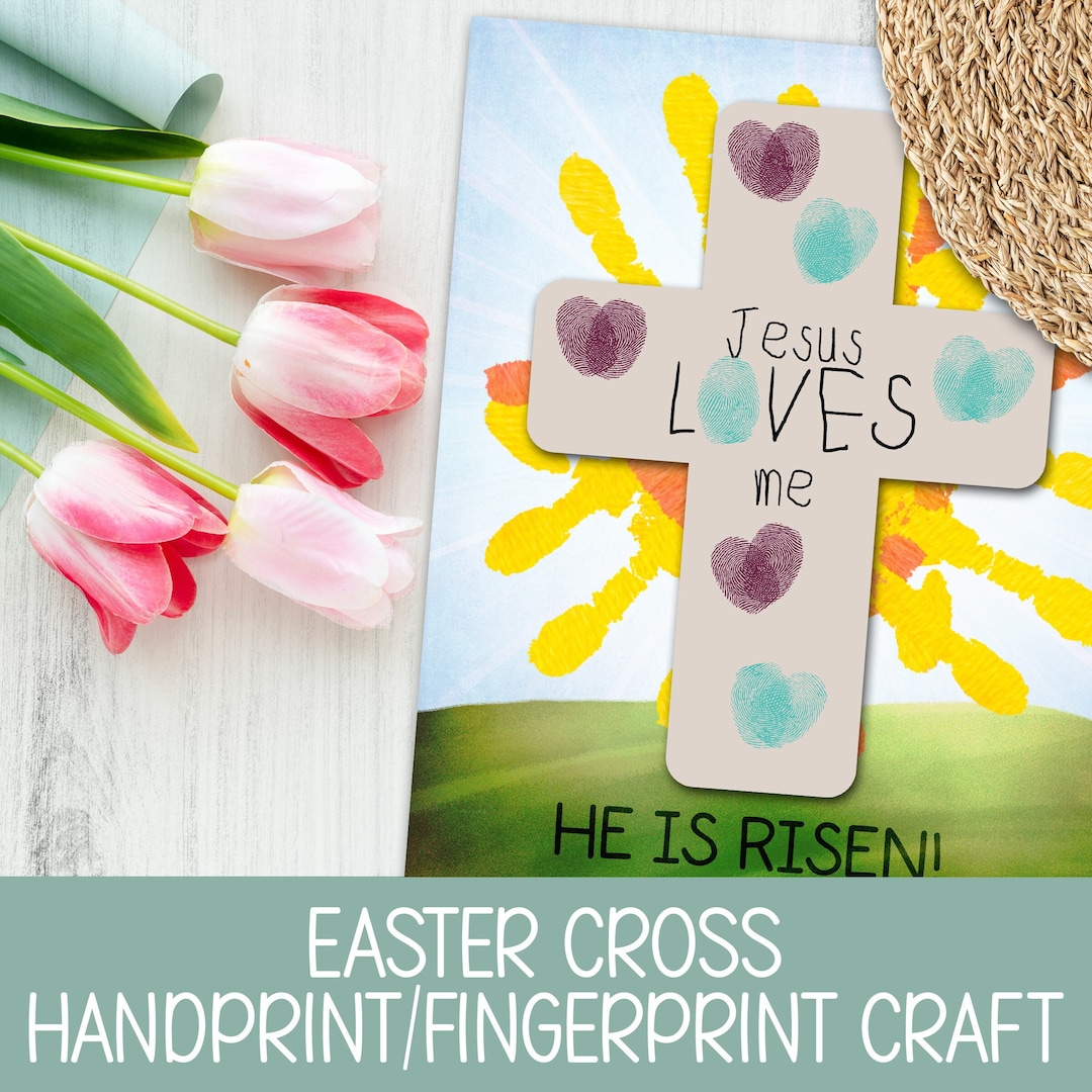 Easter Cross Craft, DIY Handprint Art, Homeschool Resource, April ...
