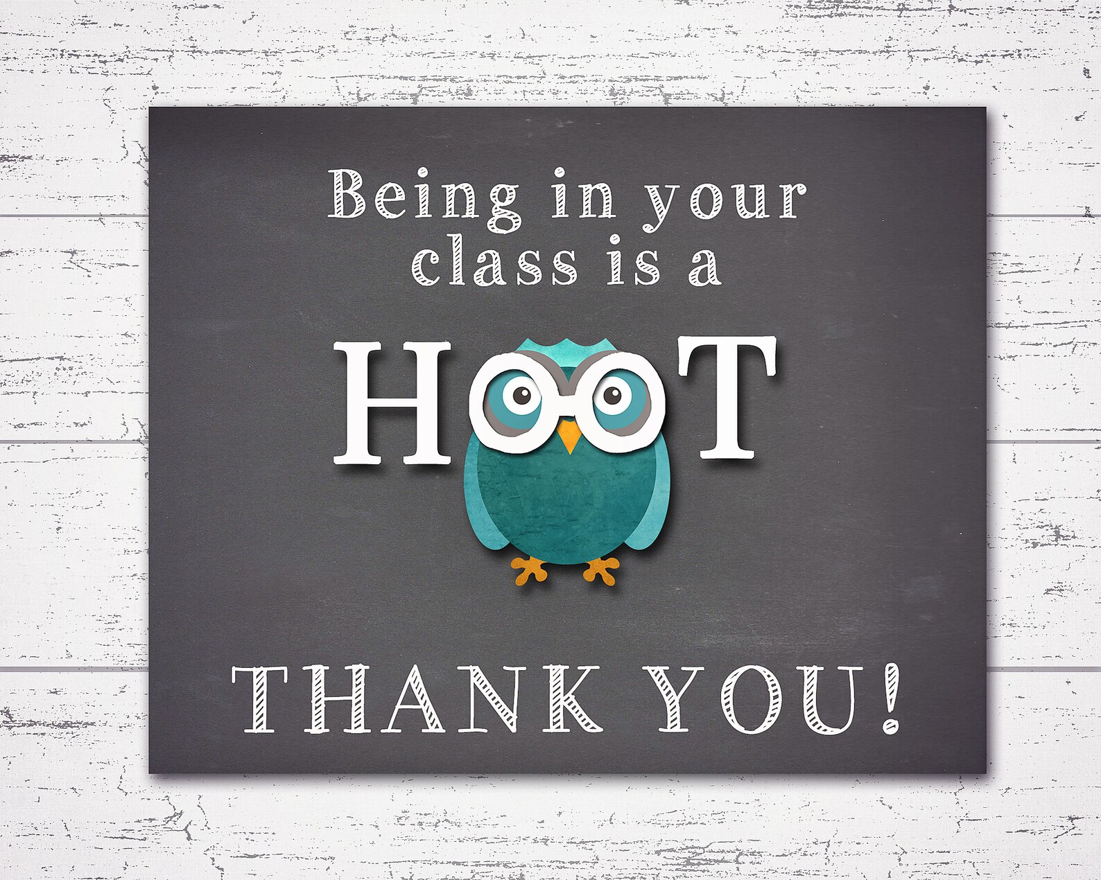 Printable Owl Teacher Thank You Card (digital Download) - Etsy
