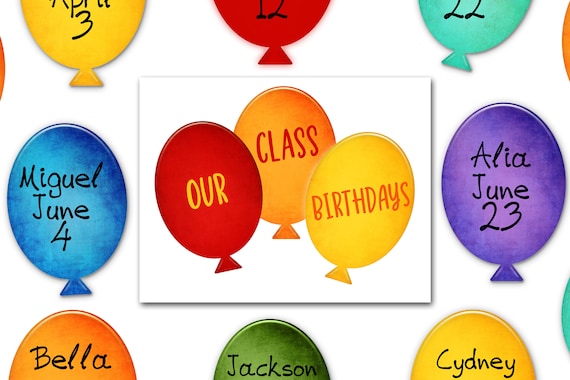 Class Birthday Display Printable Classroom Decor Birthday - Etsy