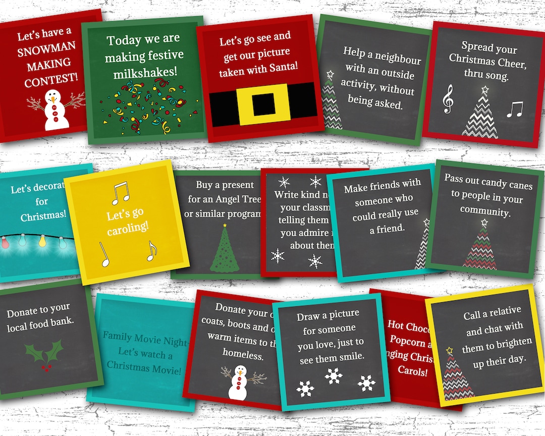 Random Acts of Kindness Cards, Countdown to Christmas, Small Advent ...