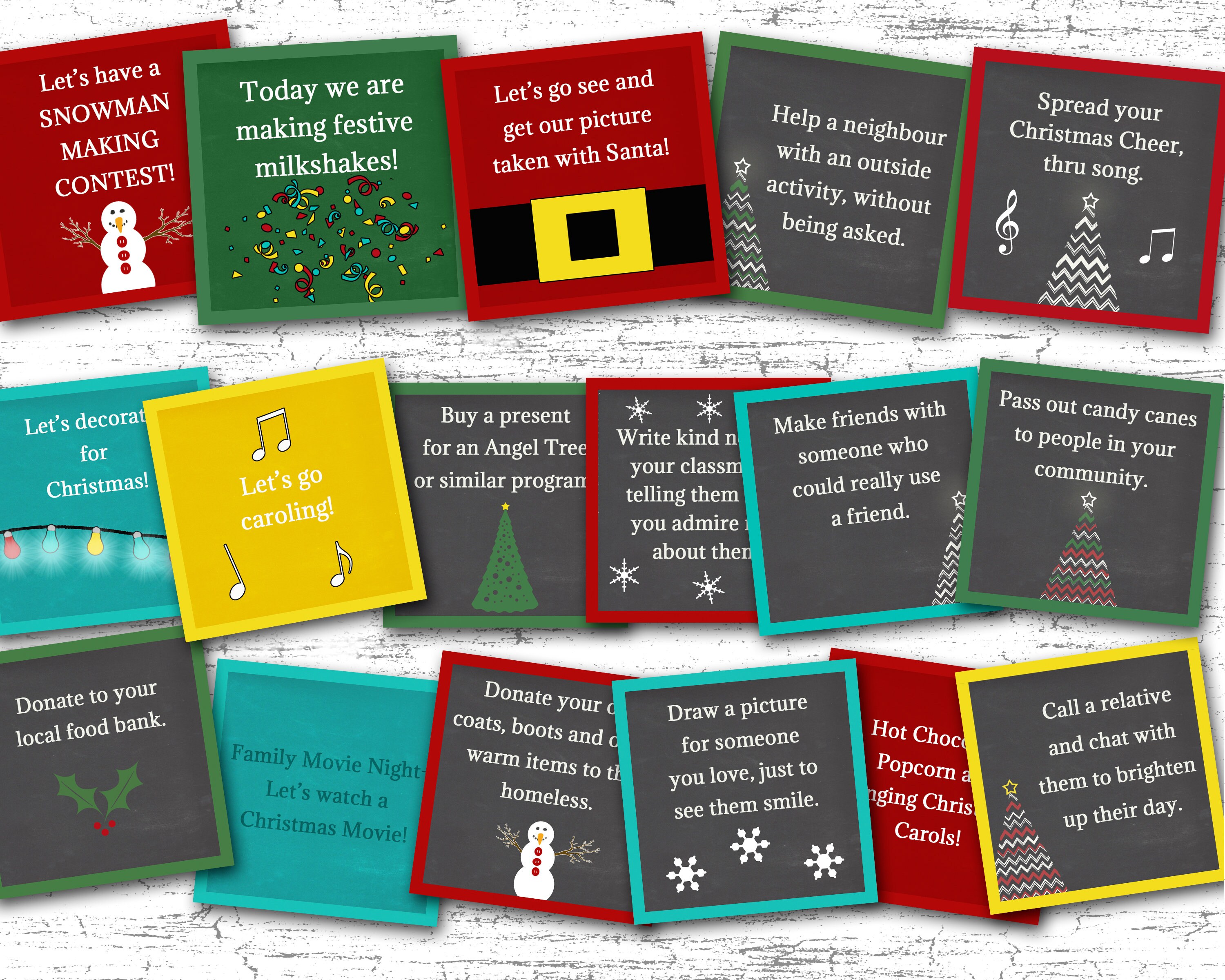 Random Acts of Kindness Cards Countdown to Christmas Small | Etsy Canada