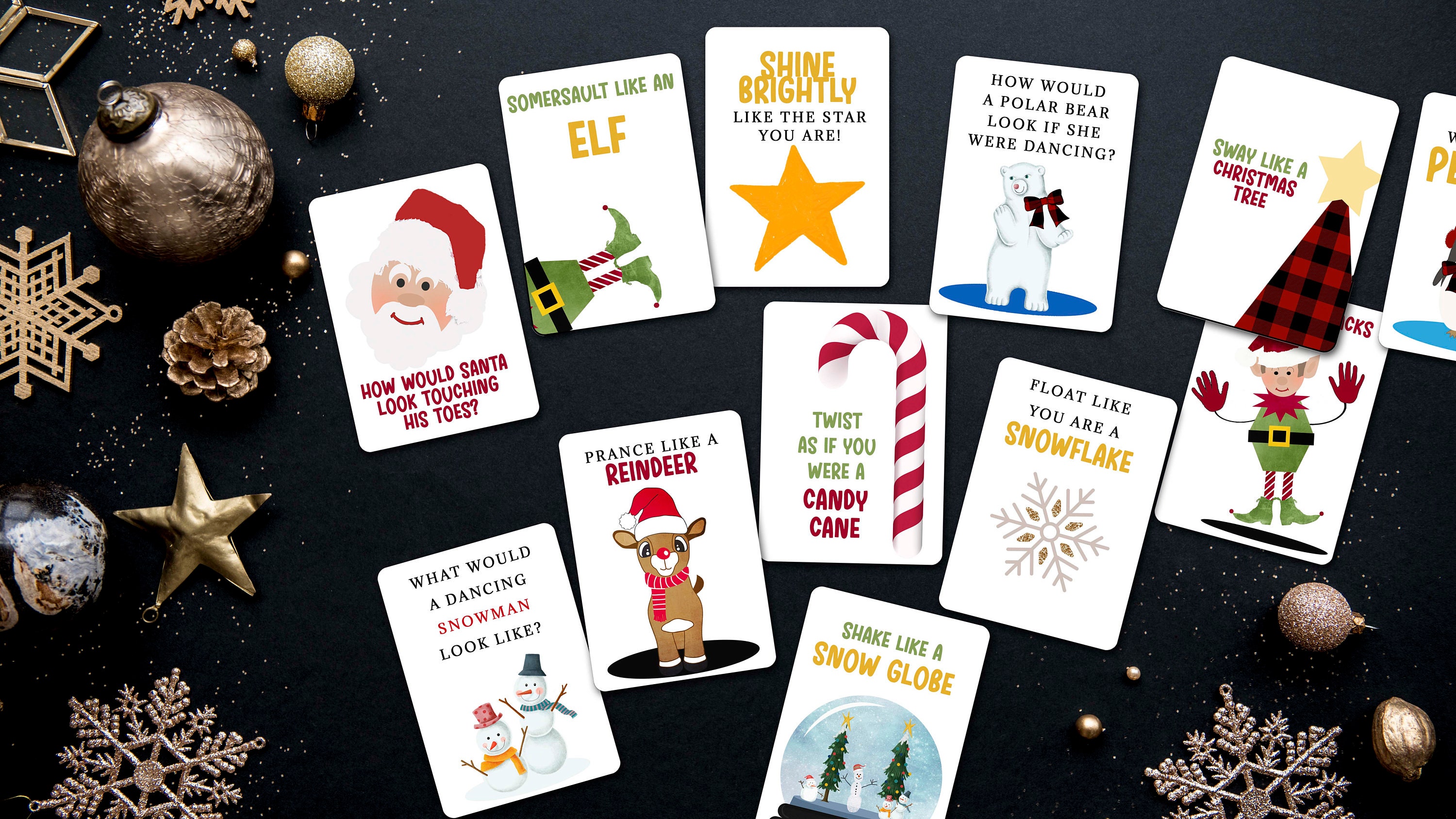 Winter Movement Cards Preschool Activity Christmas Action - Etsy