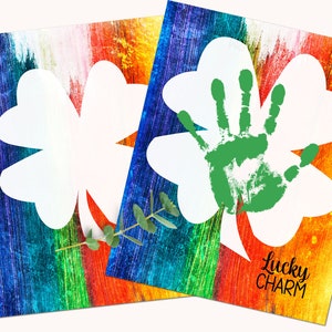 St. Patrick's Day Rainbow Handprint Craft for Kids, DIY Shamrock Art ...