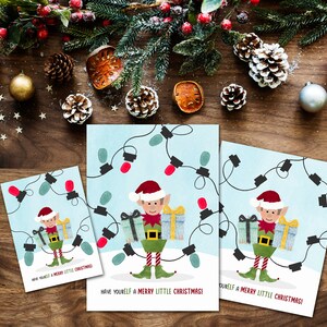 Christmas Fingerprint Art, Elf Crafts for Kids, Printable DIY Holiday ...