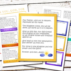 Printable Prayer Cards for Kids, Bible Verse Memory Cards, the Lord's ...