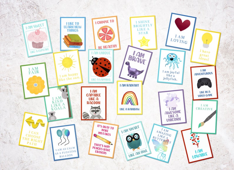 Positive Affirmation Cards for Kids Printable Lunchbox Notes - Etsy