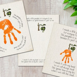 Fall Handprint Craft, Pumpkin Art for Kids, Thanksgiving Decor ...
