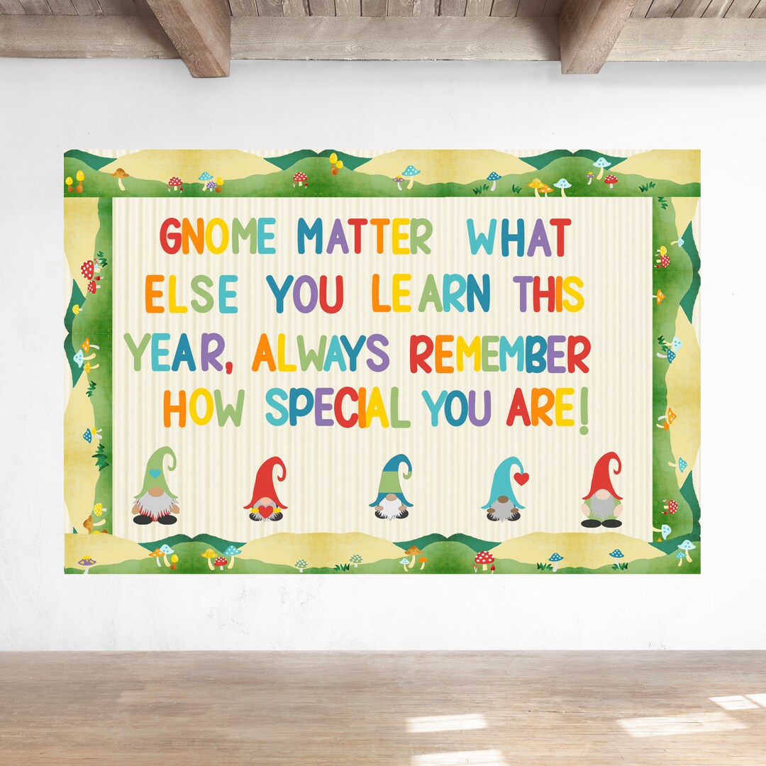 Classroom Bulletin Board Set, Gnome Templates, Back to School Decor ...