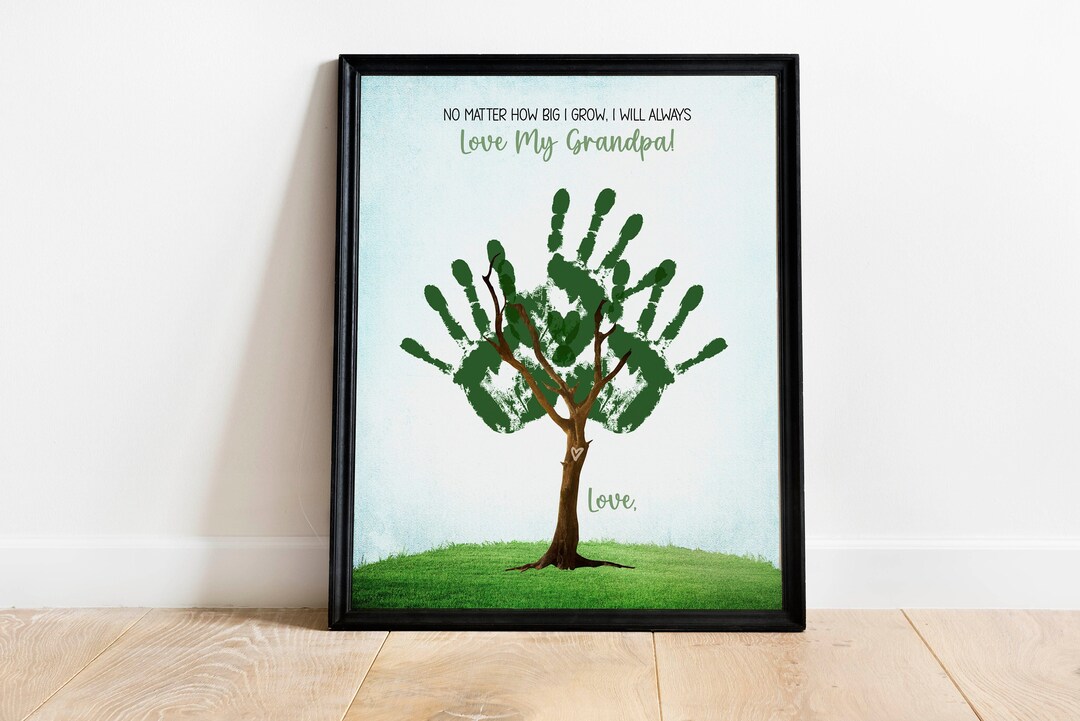 DIY Handprint Craft for Grandpa, Grandparents Day Gift From ...