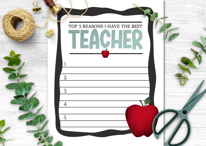 Printable Thank You Card for Teacher End of School Year Gift - Etsy
