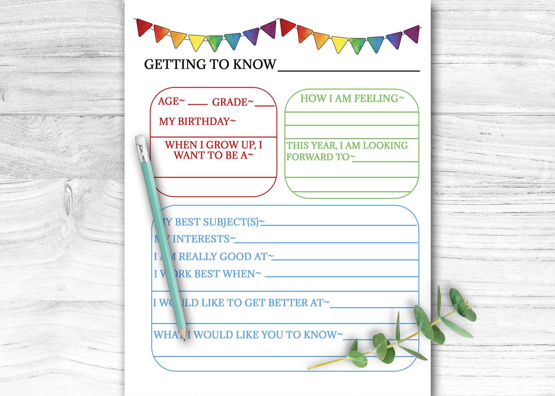 Meet the Student Survey, Back to School Classroom Forms, Teacher ...