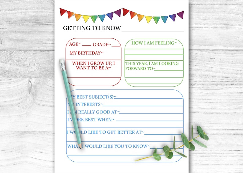 Meet the Student Survey, Back to School Classroom Forms, Teacher ...