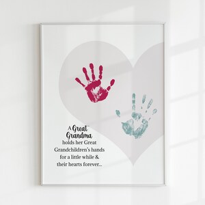 Great Grandma Gifts, Handprint Gift, Personalized Birthday Cards ...