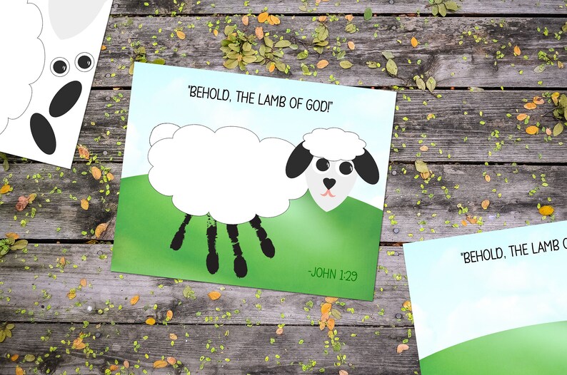 Easter Handprint Craft, Printable Lamb of God Passover Card, Religious ...