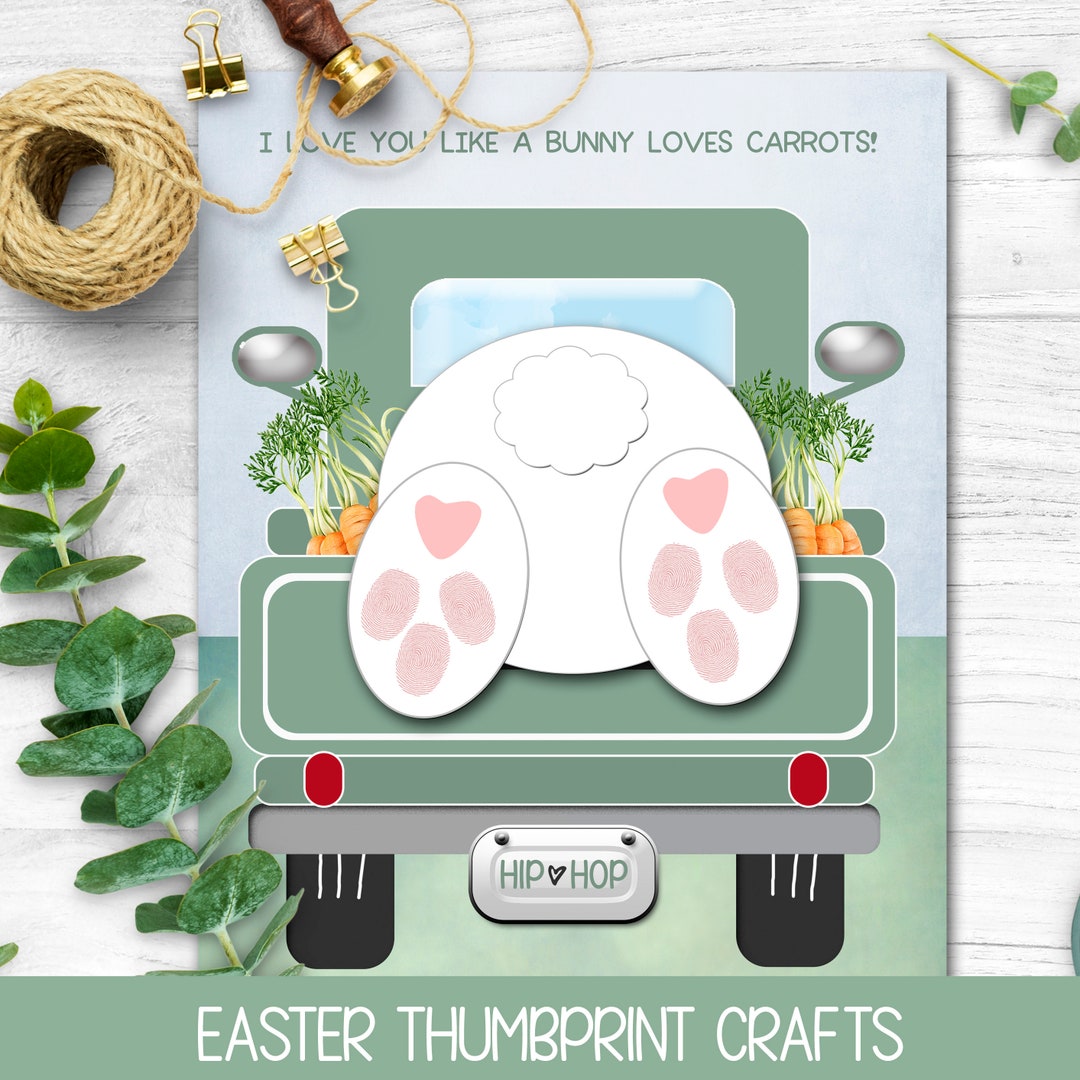 Bunny Butt Crafts, DIY Easter Activity, Handprint Art, Kindergarten ...