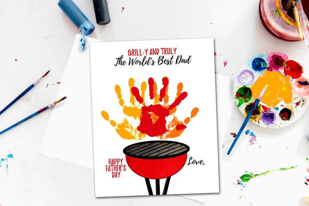 Father's Day Handprint Art, Personalized Fathers Day Gift for Dad From ...