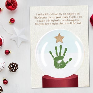Christmas Handprint Printable, Snow Globe Craft for Kids, Personalized ...