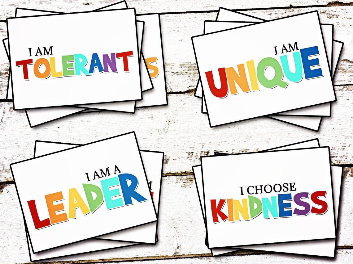 Kids Positive Affirmation Cards Downloadable Kindness Cards | Etsy Canada