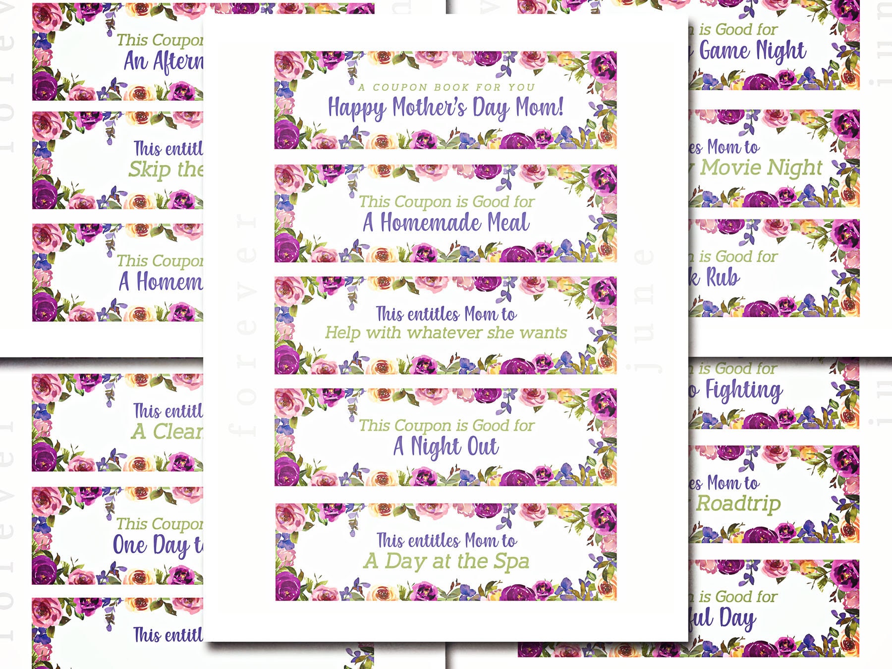 Printable Coupons for Mom, Unique Birthday Gift From Daughter, Instant ...