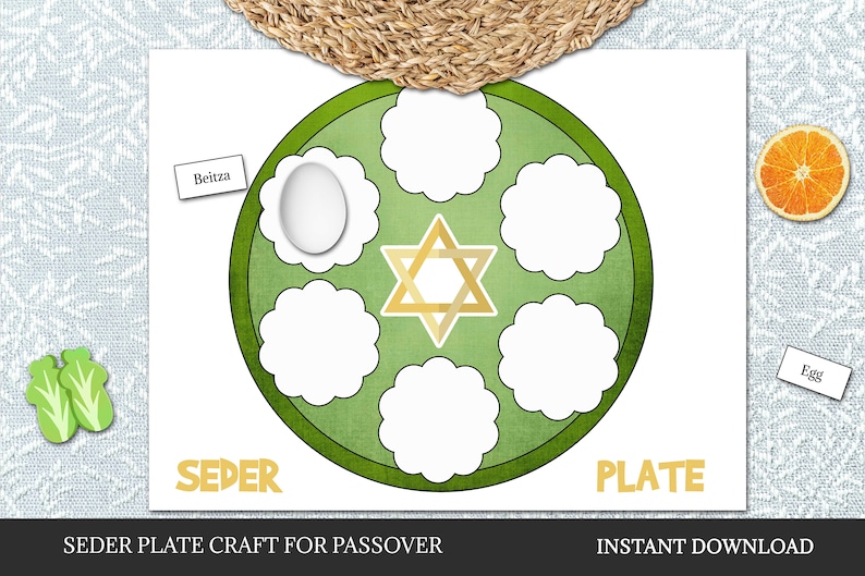 Passover Craft for Kids DIY Seder Plate Peach Activity for | Etsy