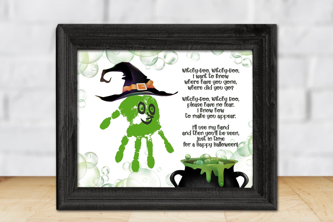 Halloween Handprint Craft DIY Witch Crafts for Kids With | Etsy