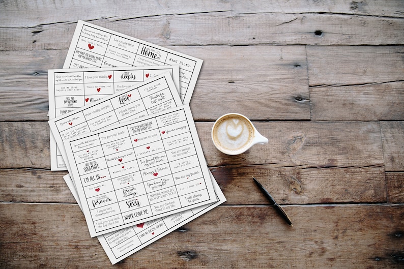 Printable Love Notes, Romantic Mini Cards for Husband, Unique Couples ...