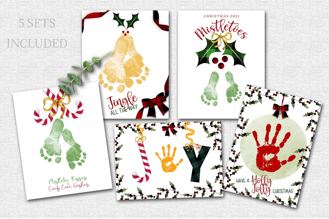 Christmas Handprint Footprint Art Bundle: DIY Kids Craft Holiday ...