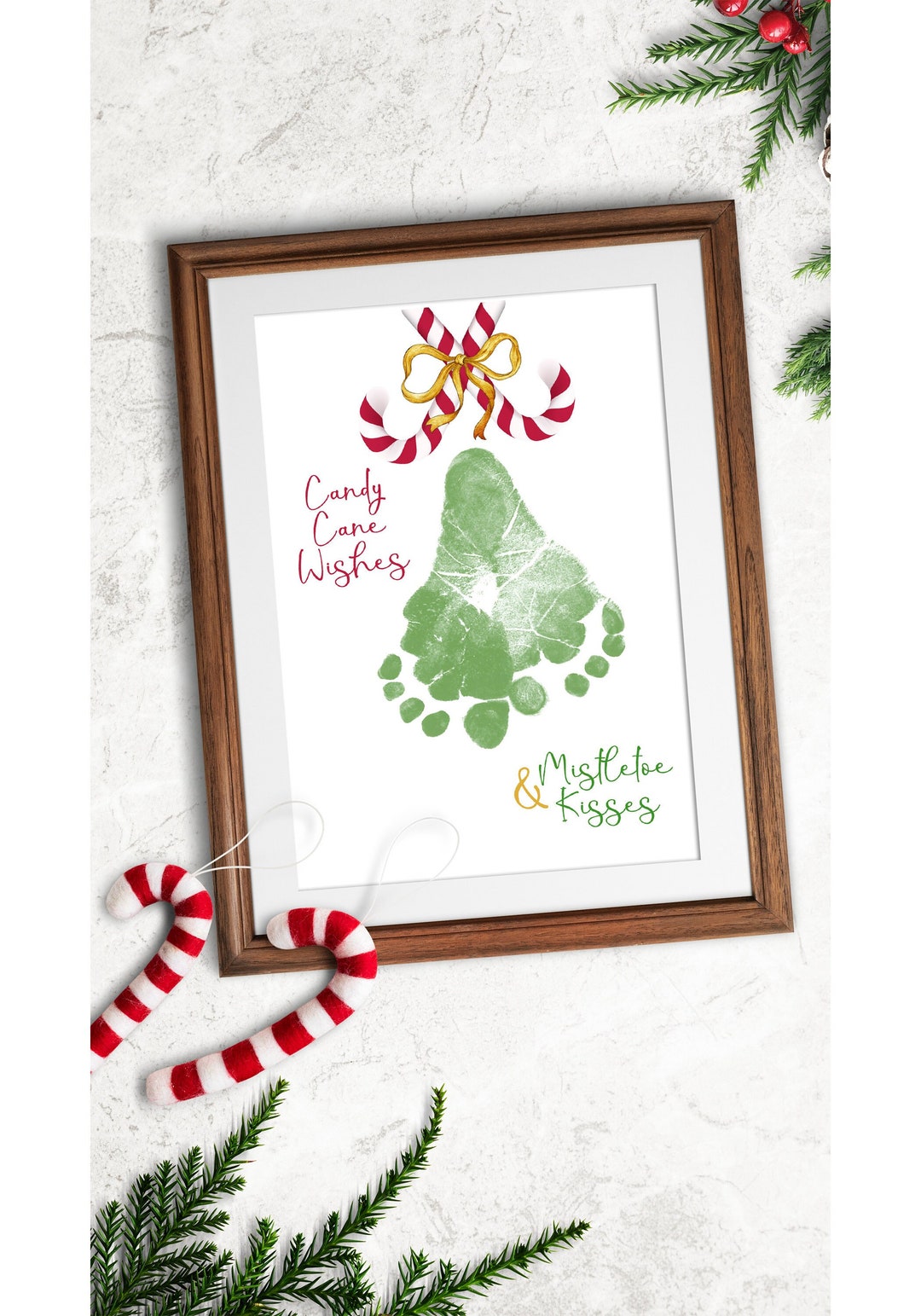 Mistletoe Footprint Craft, DIY Personalized Christmas Gift From Kids ...