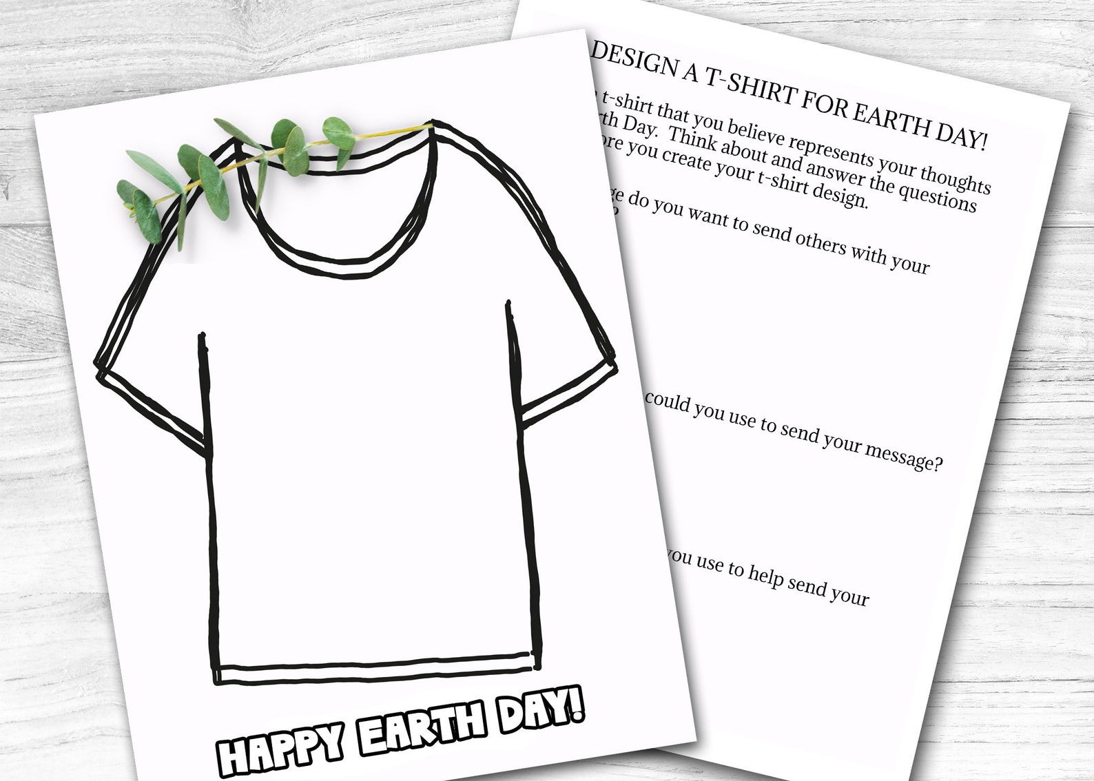 Earth Day T-shirt Design Activity: Classroom Handprint Art (digital ...