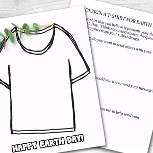 Earth Day T-shirt Design Activity, DIY Classroom Poster, School Wall ...