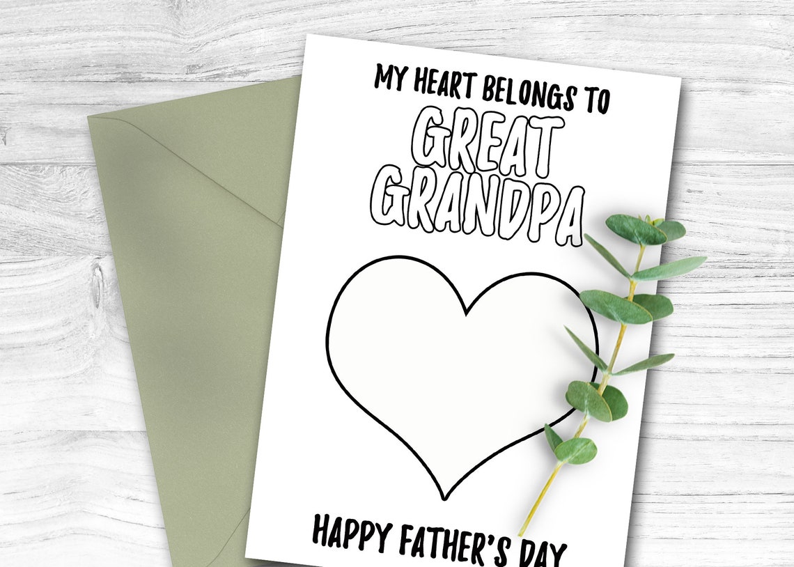 Great Grandpa Gifts, Printable Fathers Day Card for Great Grandfather ...